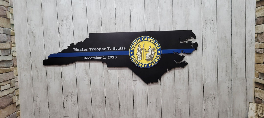 Personalized North Carolina Highway Patrol Sign, NC Cutout, NC State ...
