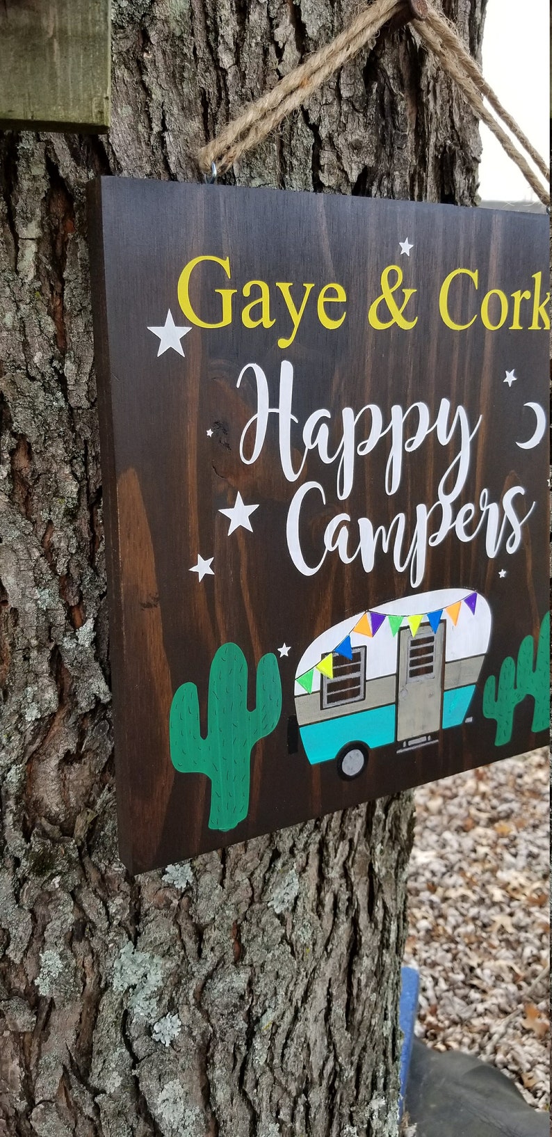 Custom Happy Camper Sign: Personalized Western Campsite Decor - Etsy