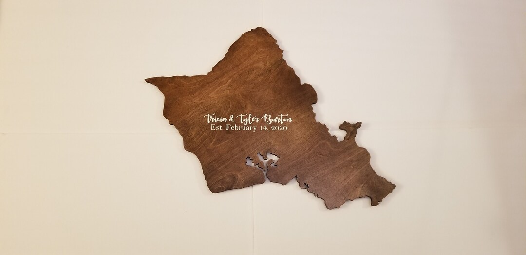 Custom Oahu Hawaiian Island Cutout - Personalized Family Name Sign - Etsy