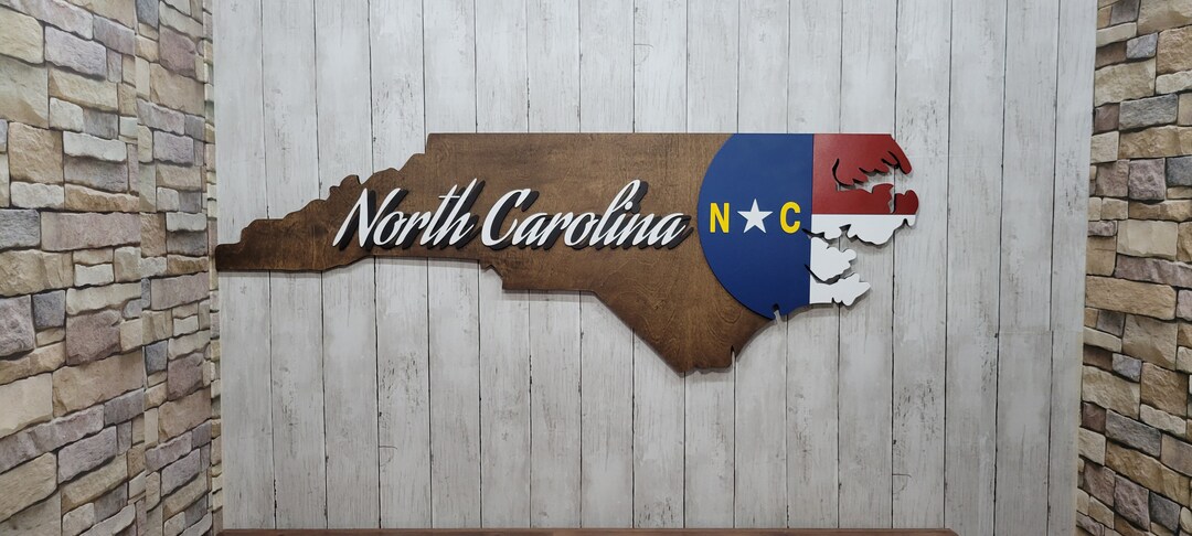 North Carolina State Flag Wood Cut Out. - Etsy