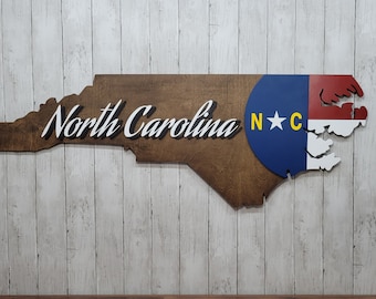 North Carolina State large Wood Cut Out Laser Cut - Etsy