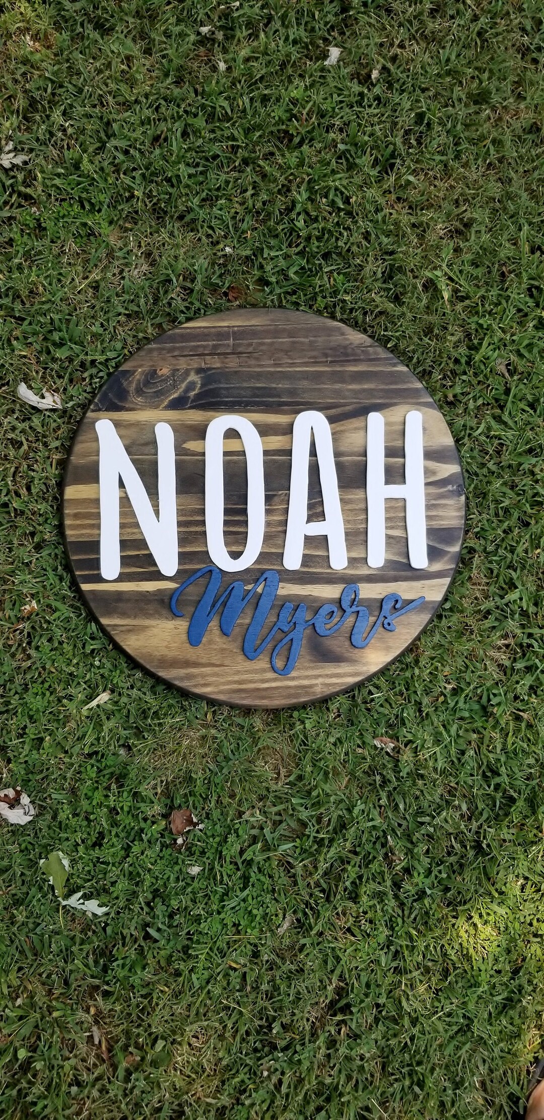 Round Baby Name Nursery Sign With 3D Letters - Etsy