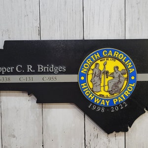 Personalized North Carolina Highway Patrol Sign, NC Cutout, NC State ...