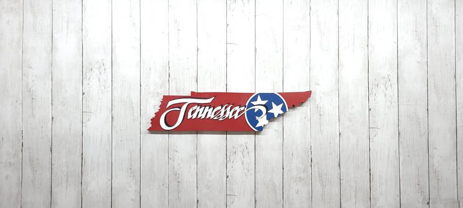 Tennessee Flag State Cutout Red White and Blue Tennessee Tri - Etsy