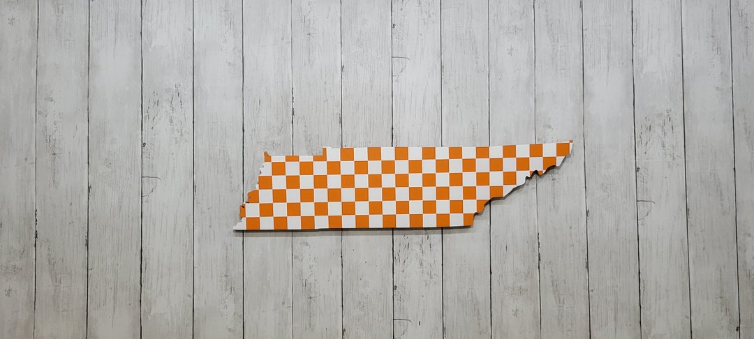 Checkerboard Pattern Tennessee State Shaped Cutout With University of ...