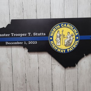 Personalized North Carolina Highway Patrol Sign, NC Cutout, NC State ...