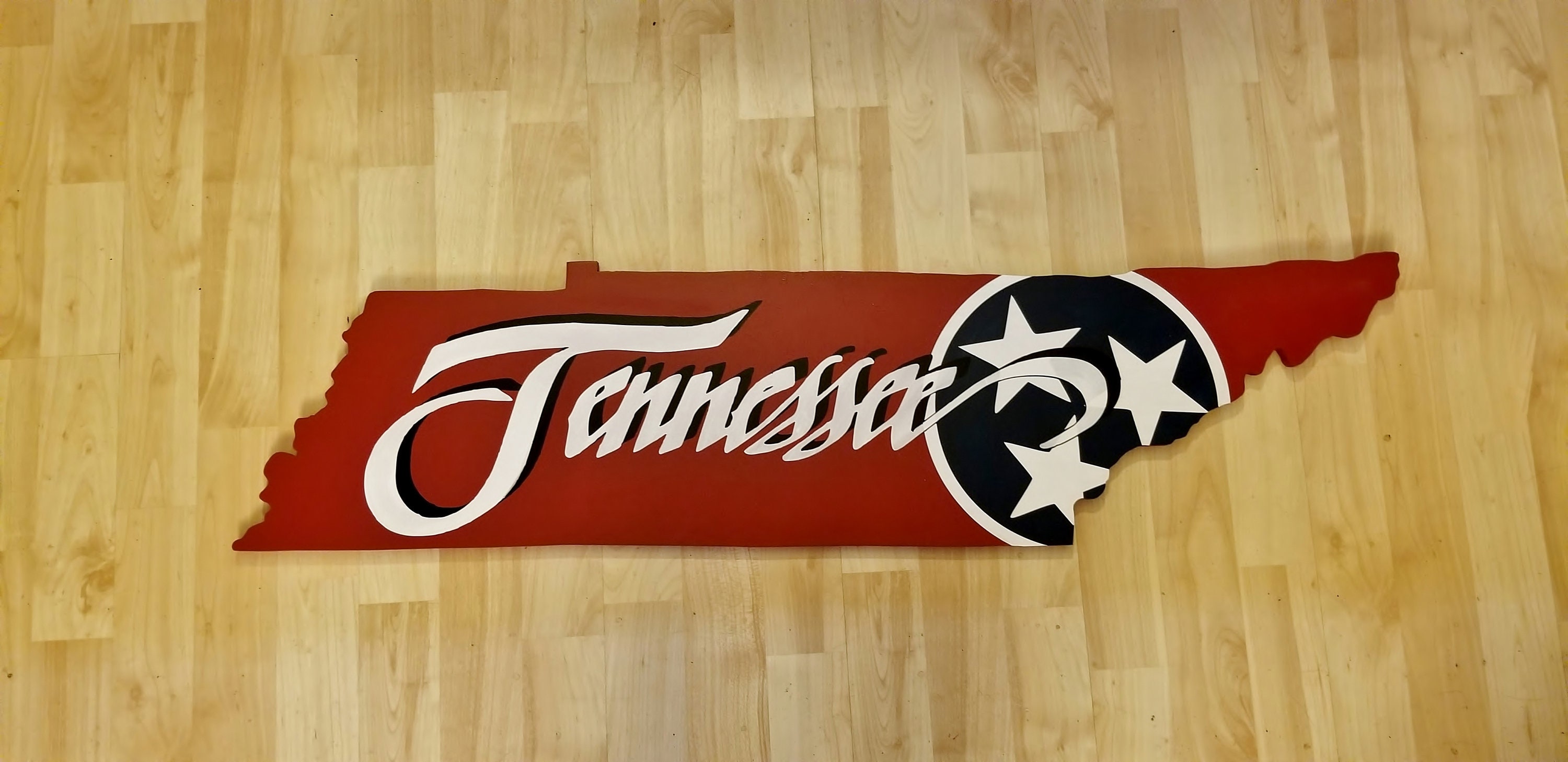Tennessee flag state cutout red white and blue Tennessee tri | Etsy