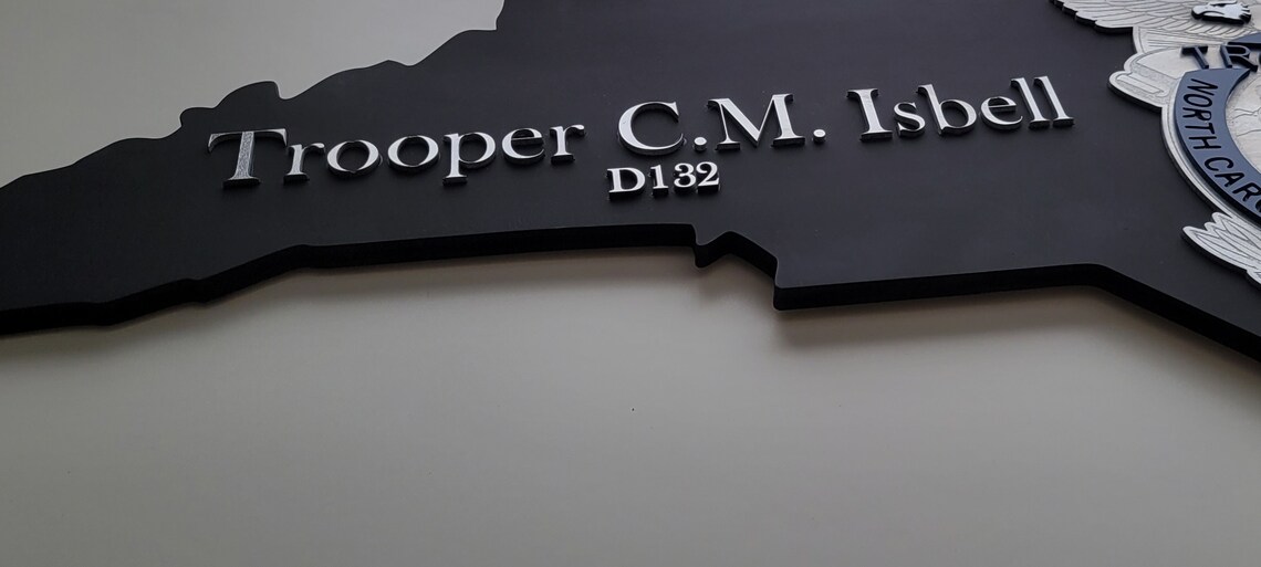Personalized North Carolina Highway Patrol Sign, NC Cutout, NC State ...