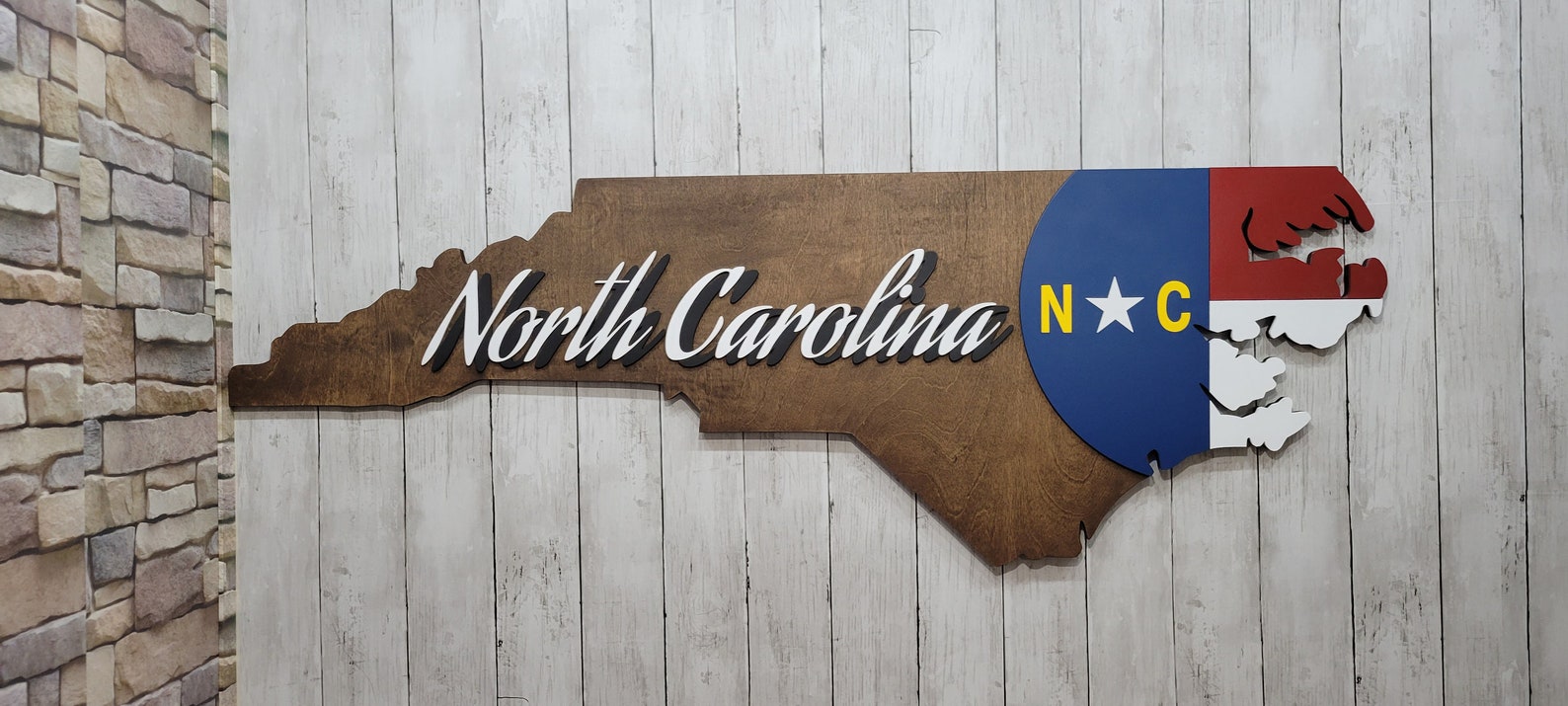 North Carolina State Flag Wood Cut Out. - Etsy