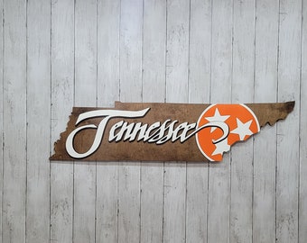 Wood Signs Tennessee Sign Tennessee State Flag University - Etsy