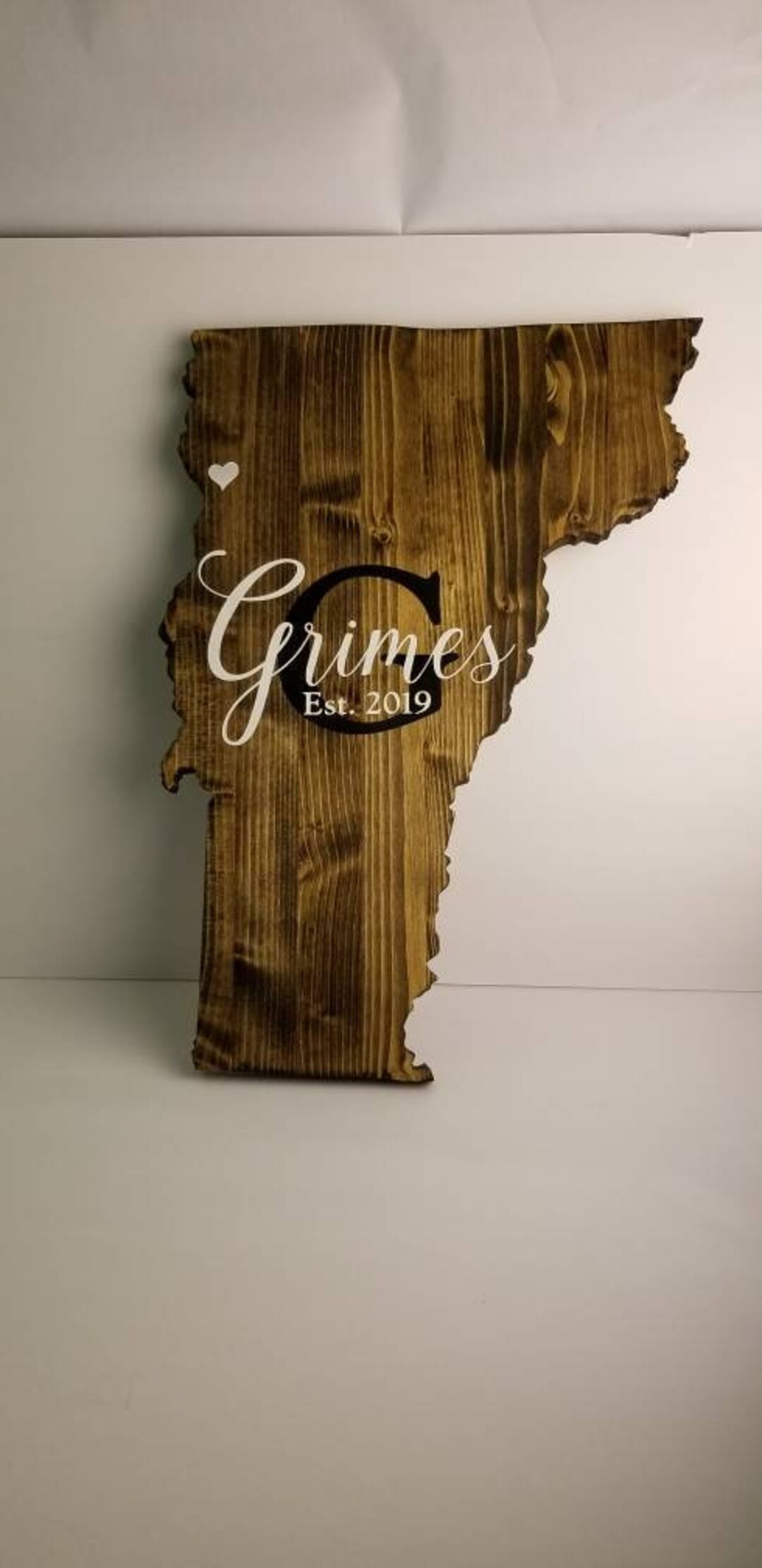 Custom Vermont Wood State Sign: Family Name Established - Etsy