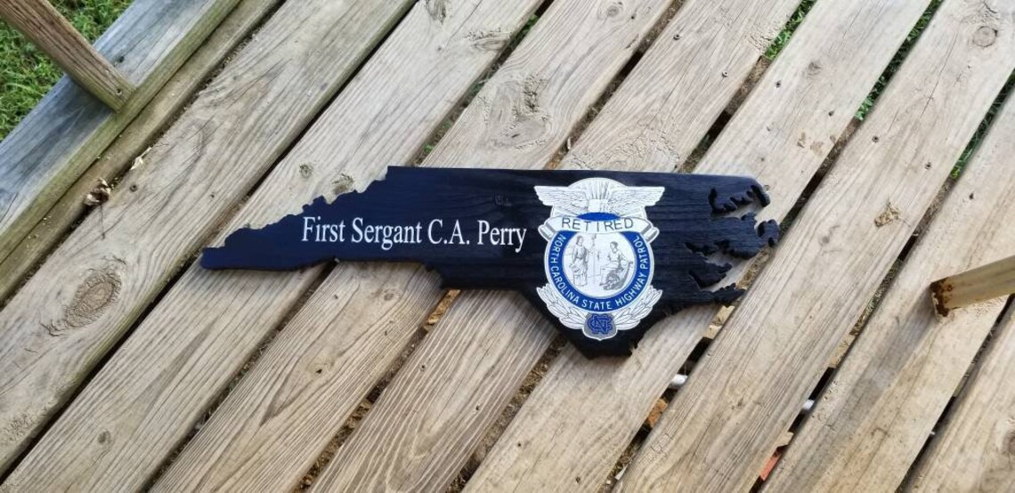 Personalized North Carolina Highway Patrol Sign NC Cutout NC - Etsy