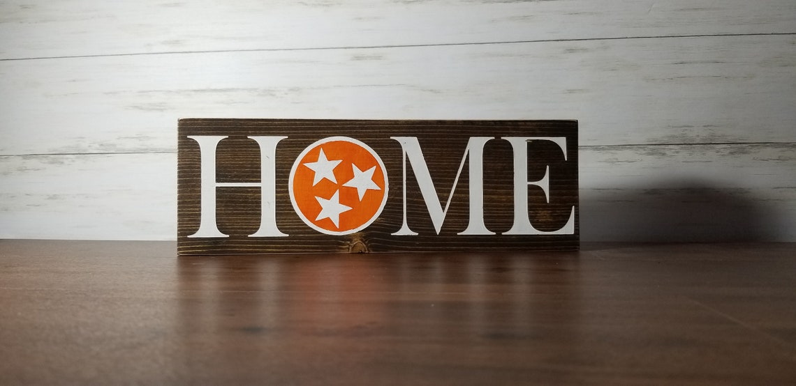 Tennessee Home Sign With Orange and White Tristar Home of the | Etsy