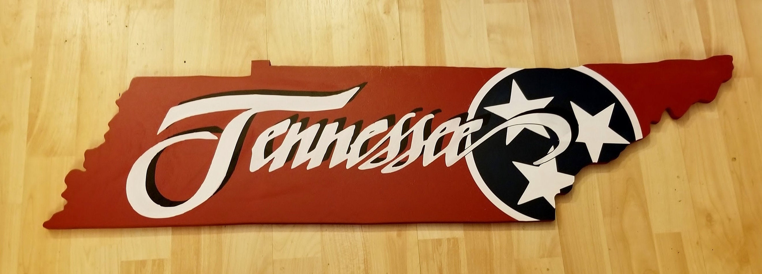 Tennessee flag state cutout red white and blue Tennessee tri | Etsy