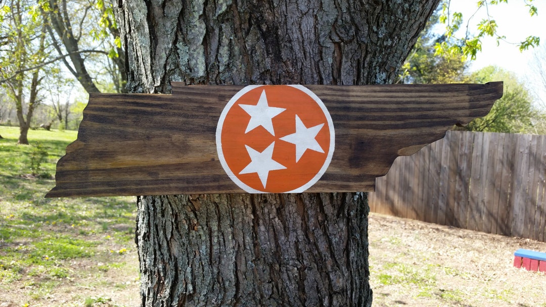 Handmade Tennessee Wood Sign: State Flag Art - Etsy