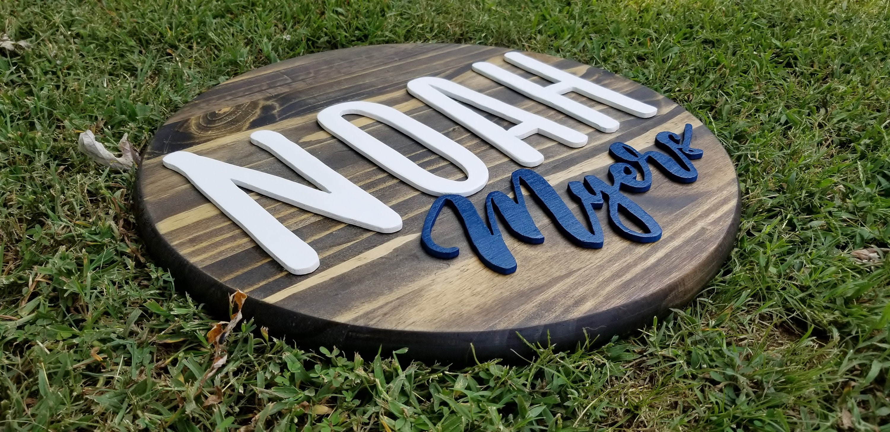 Round Baby Name Nursery Sign With 3D Letters - Etsy