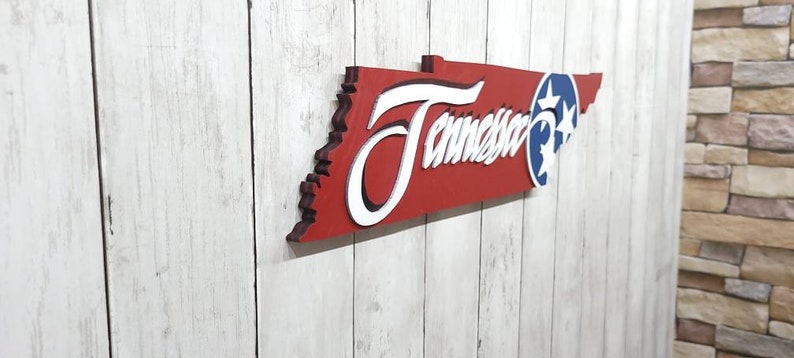 Tennessee Flag State Cutout Red White and Blue Tennessee Tri - Etsy