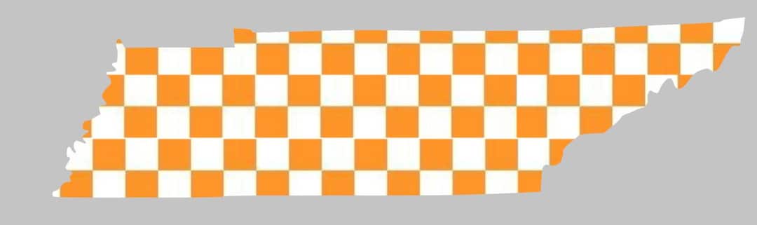 Checkerboard Pattern Tennessee State Shaped Cutout With University of ...