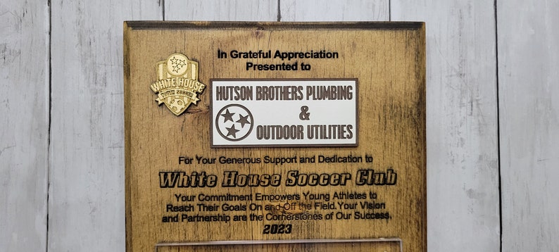 Custom Sports Sponsor Appreciation Plaque - Etsy