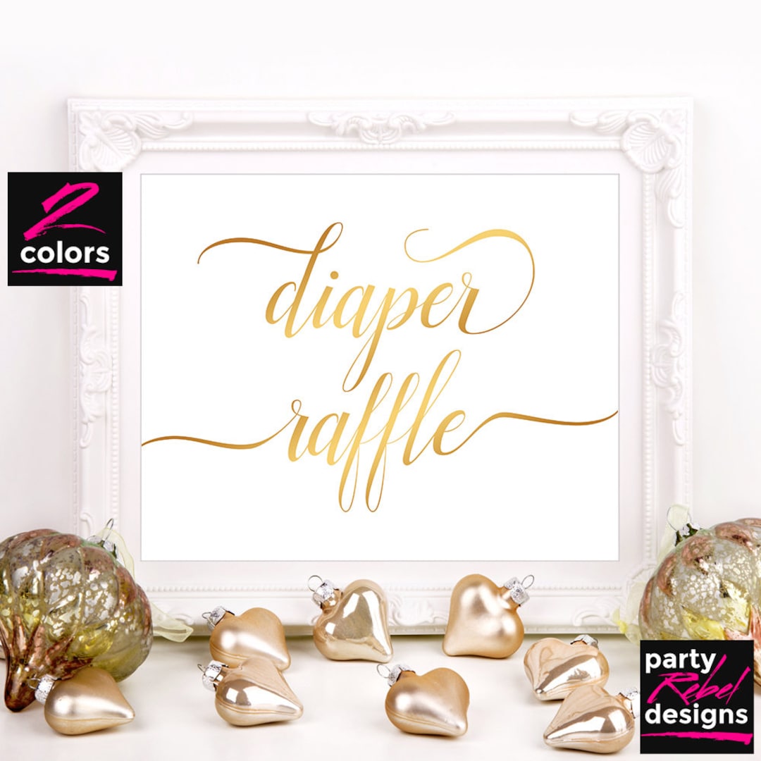 Diaper Raffle Printable Sign, Diaper Raffle Table Sign, Printable Baby ...