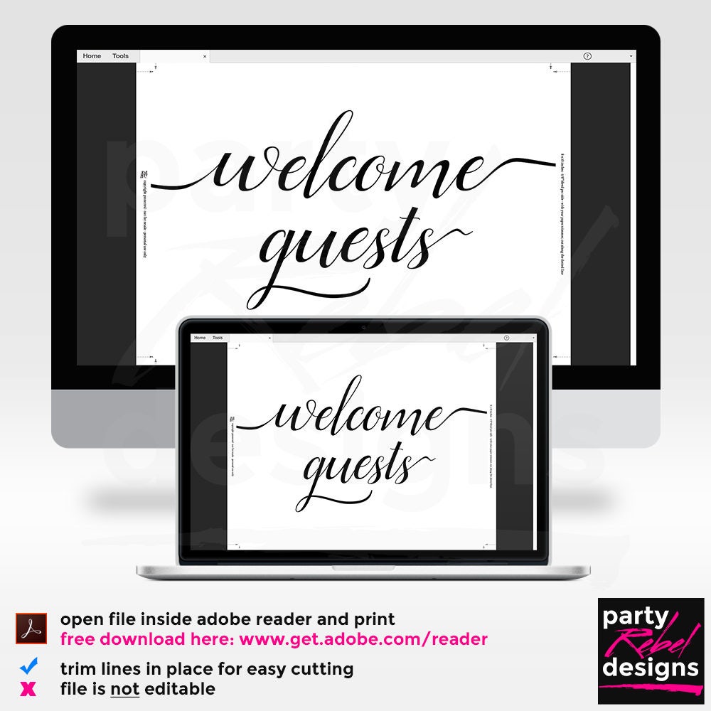 Welcome Guests Printable Sign Printable Wedding Sign Wedding - Etsy