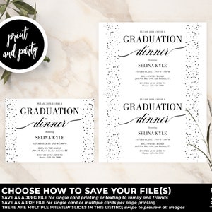 Graduation Dinner Invitation Template, Graduation Party Invitation ...
