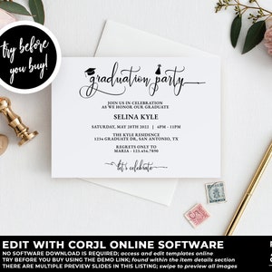 Printable Graduation Party Invitation Template, Grad Party, Graduation ...