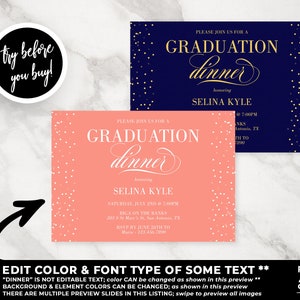 Graduation Dinner Party Invitation Template, Graduation Dinner ...