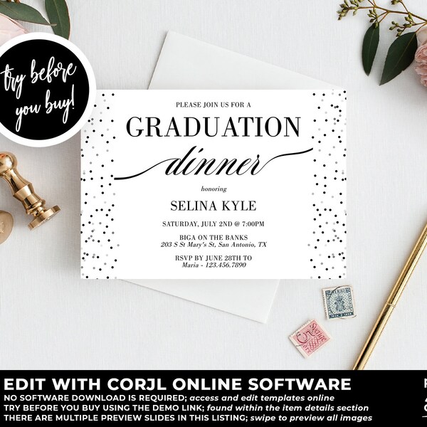 Graduation Dinner Invitation - Etsy