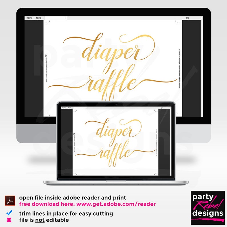 Diaper Raffle Printable Sign Diaper Raffle Table Sign | Etsy