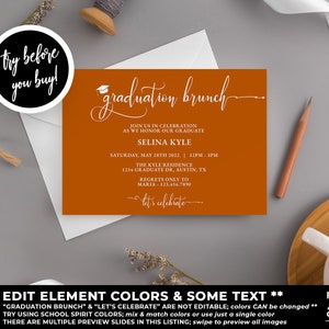 Graduation Brunch Invitation Template, Graduation Party Invitation ...