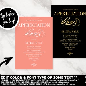 Appreciation Dinner Invitation Template, Appreciation Party Invitation ...
