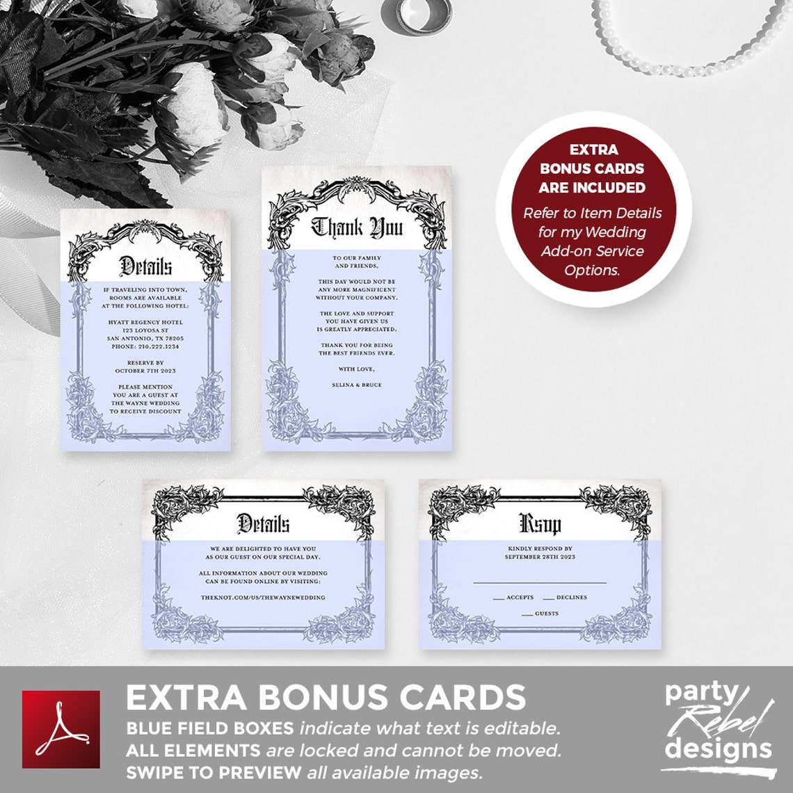 Vintage Gothic Wedding Invitations Halloween Wedding Rustic - Etsy