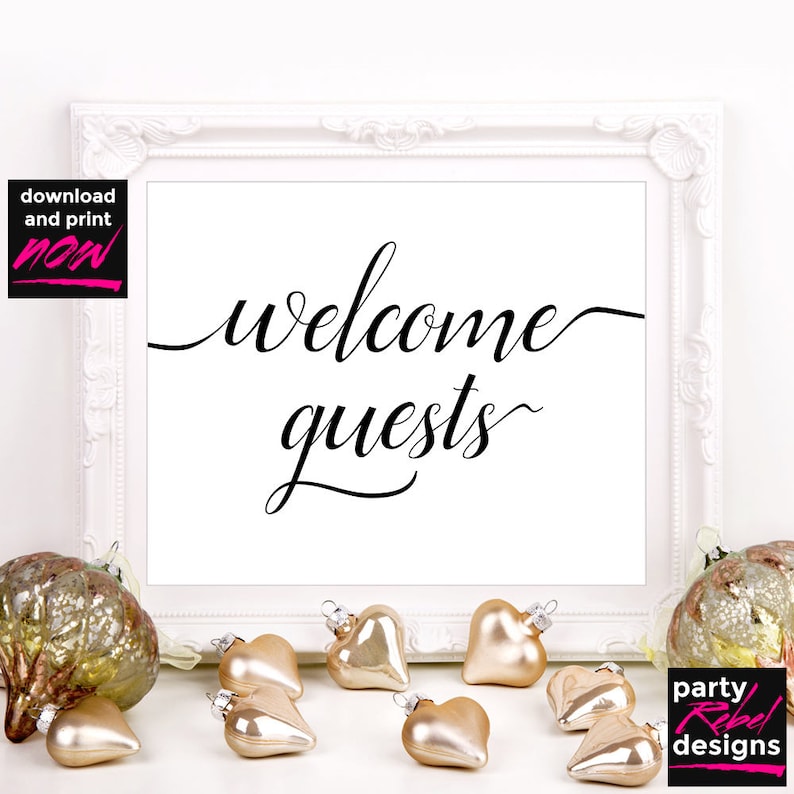 Welcome Guests Printable Sign Printable Wedding Sign Wedding - Etsy