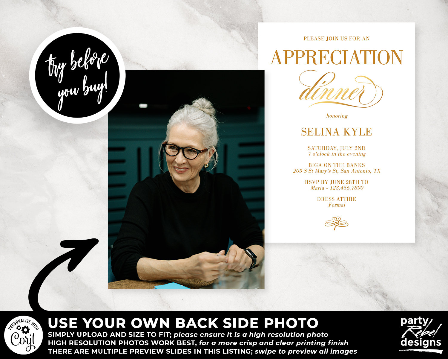 Appreciation Dinner Invitation Template Appreciation Party - Etsy