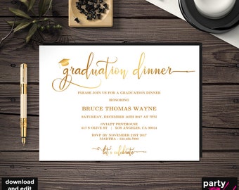 Printable Graduation Dinner Party Invitation Template Grad | Etsy
