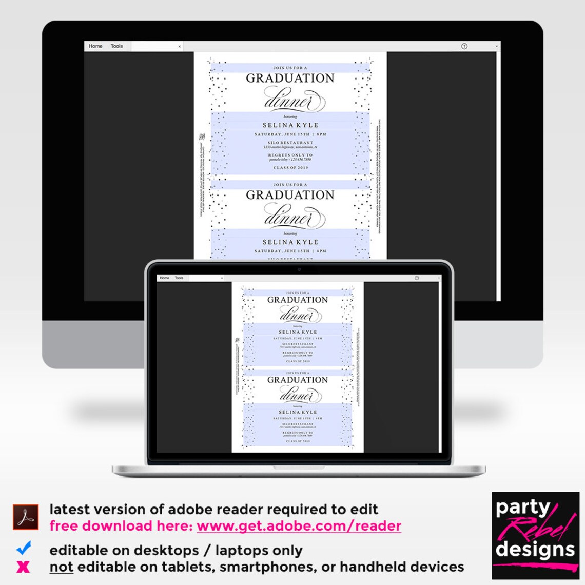 Graduation Dinner Party Invitation Template Graduation Dinner - Etsy