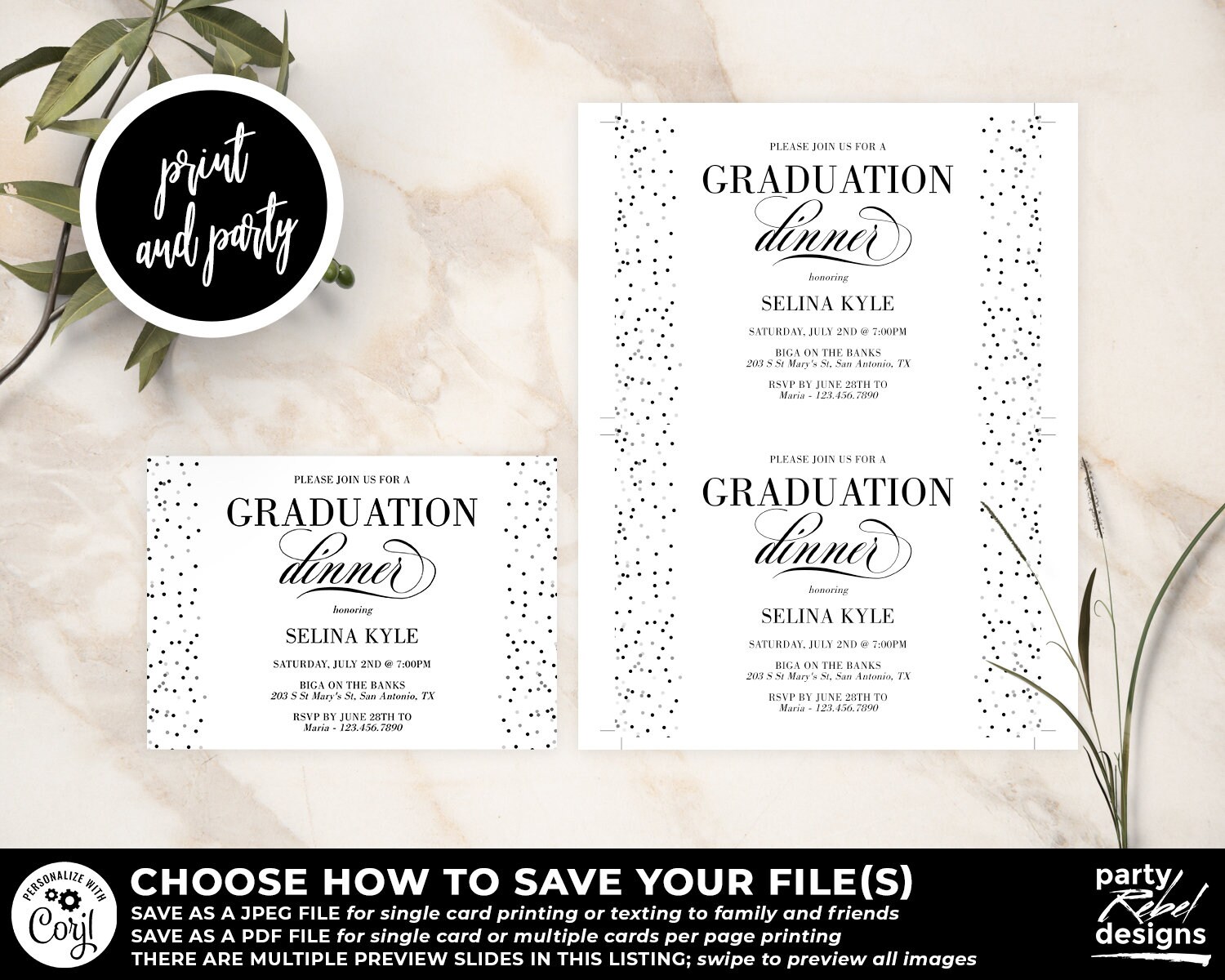 Graduation Dinner Party Invitation Template, Graduation Dinner ...