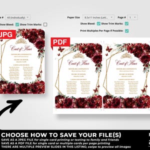 Burgundy Red & Gold Floral Quinceañera Court of Honor Editable Template ...