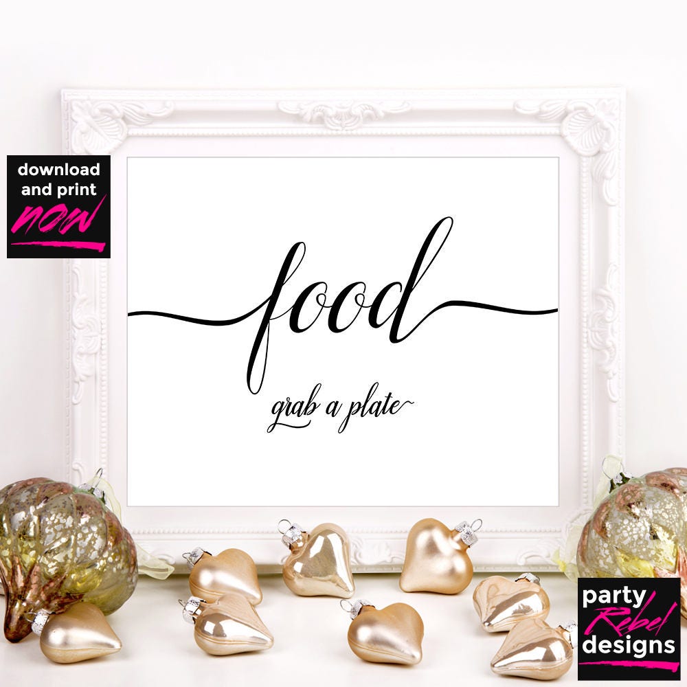 Food Printable Sign Food Sign Printable Wedding Sign | Etsy