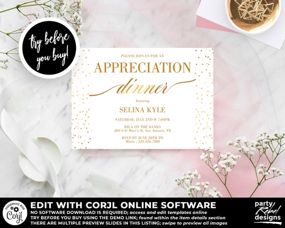 Appreciation Reception Invitation Purple Modern & Minimal Client