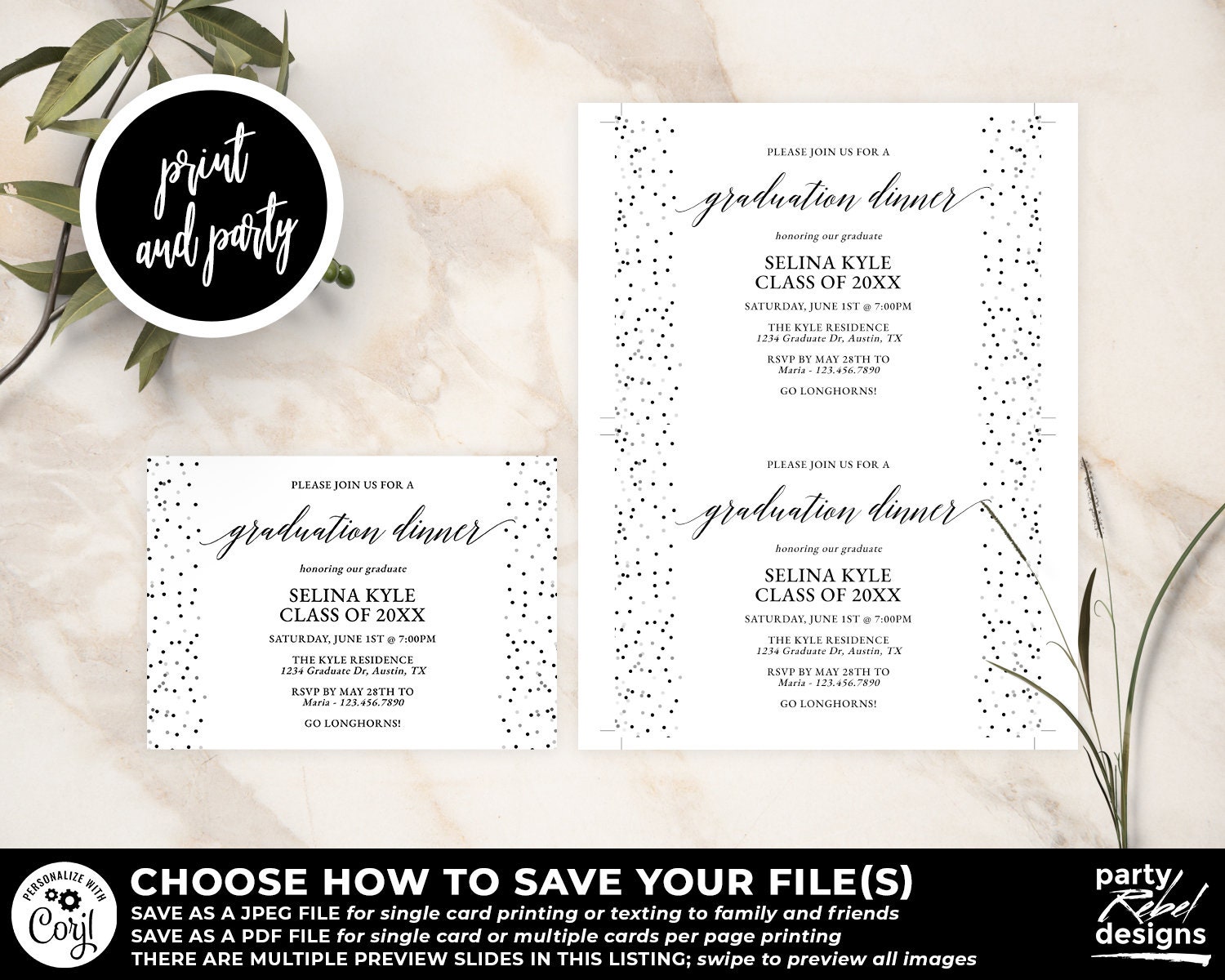 Graduation Dinner Party Invitation Template, Graduation Dinner ...