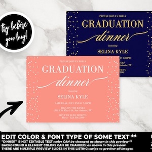 Graduation Dinner Invitation Template, Graduation Party Invitation ...