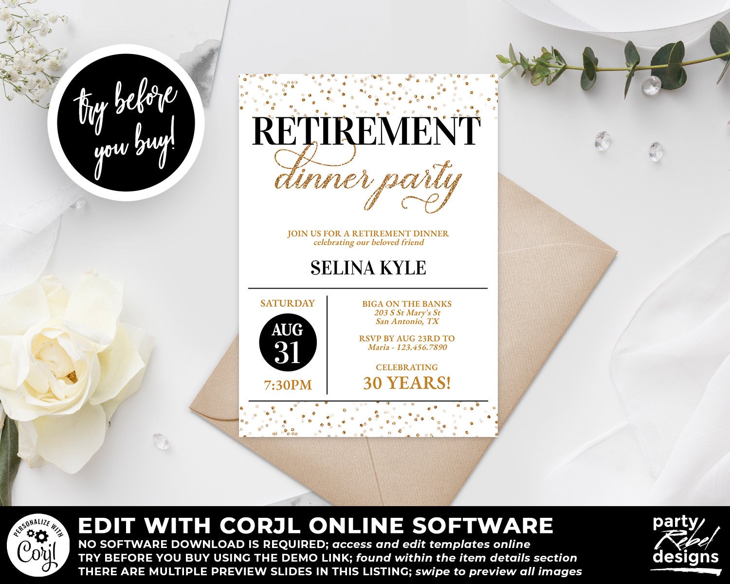 Sample Retirement Dinner Invitations