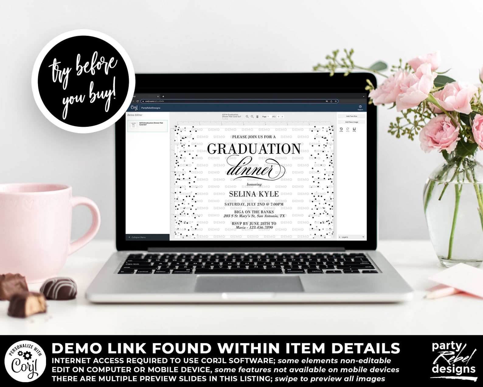 Graduation Dinner Party Invitation Template, Graduation Dinner ...