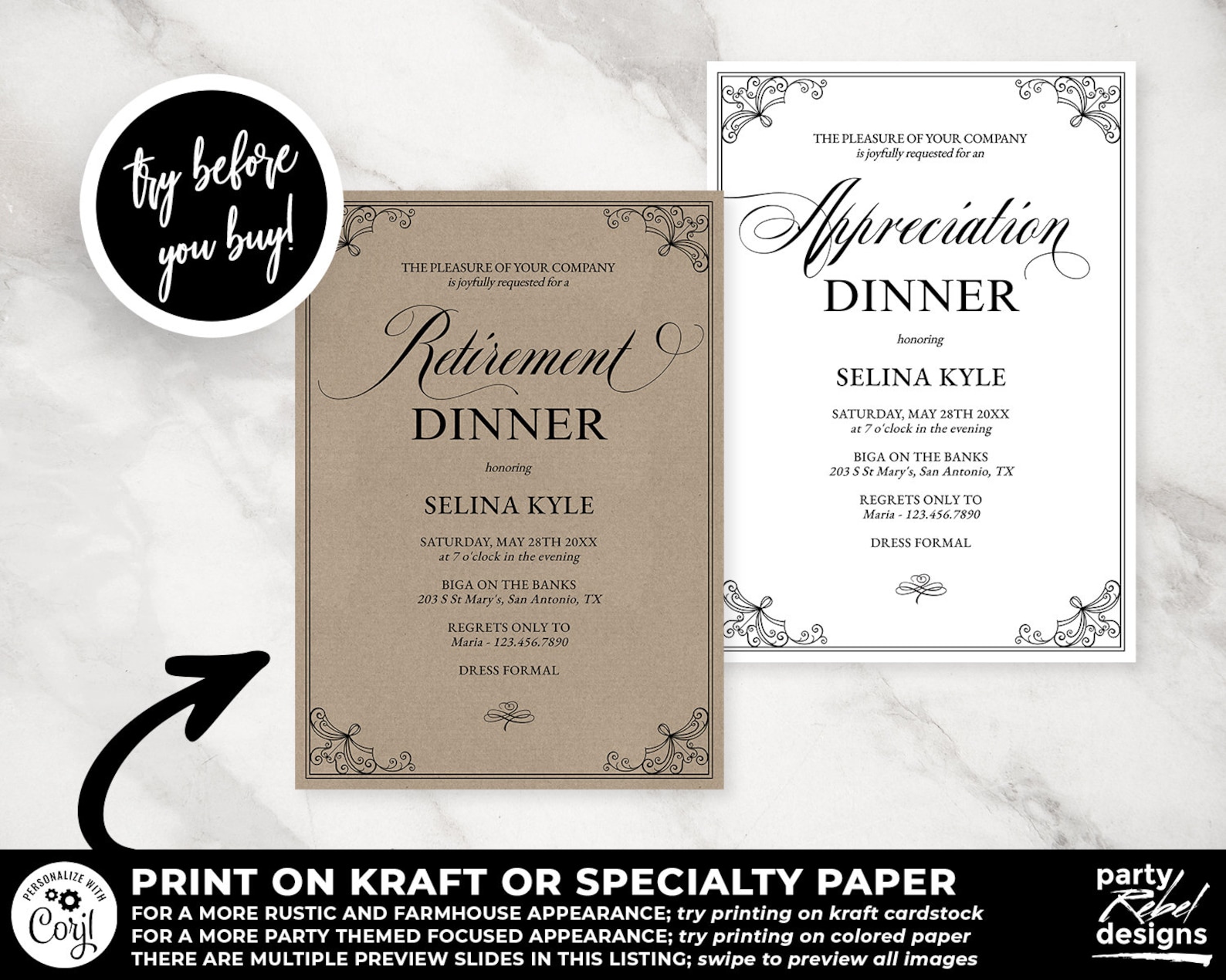 Retirement Dinner Invitation Printable Template Retirement - Etsy