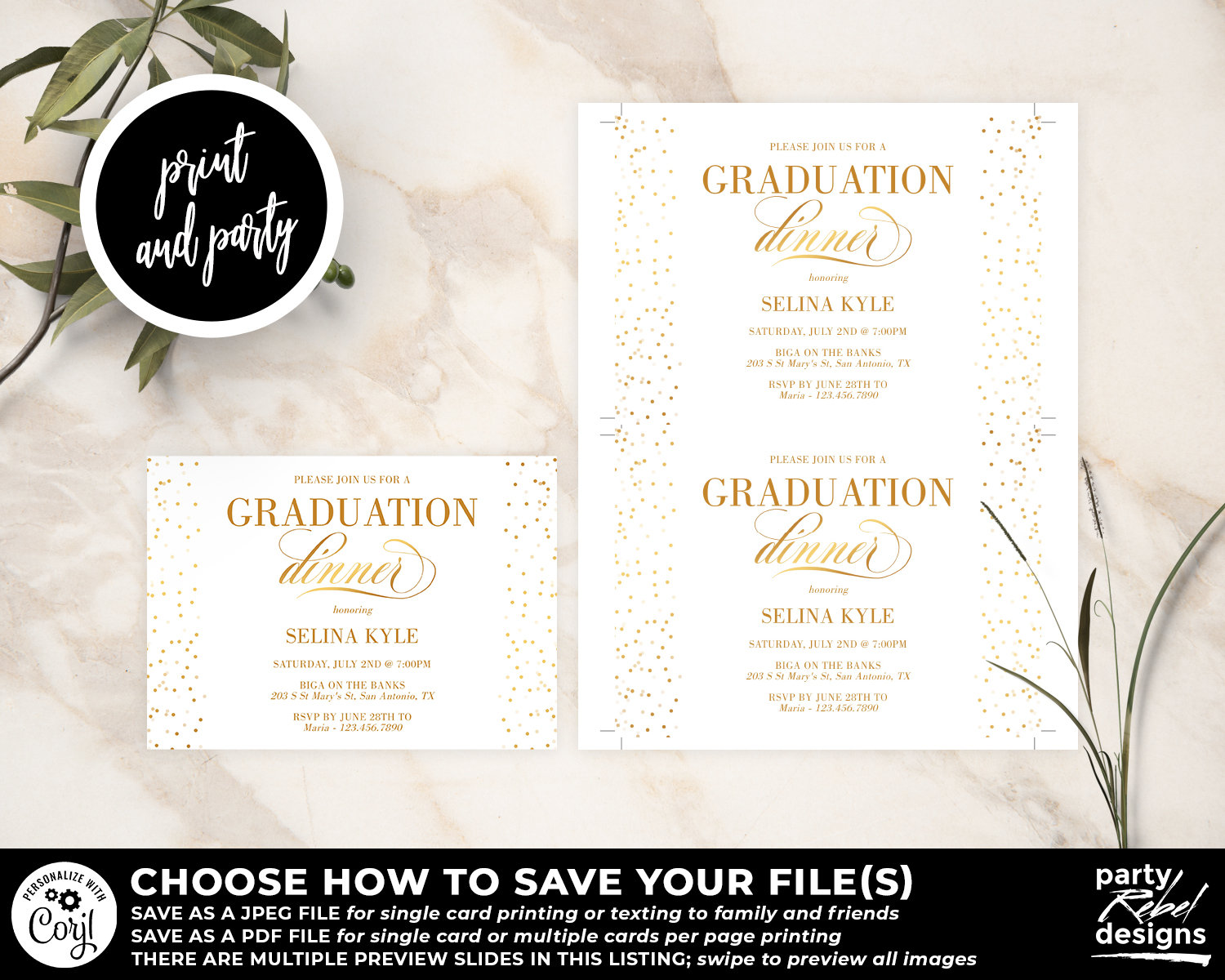 Graduation Dinner Party Invitation Template, Graduation Dinner ...