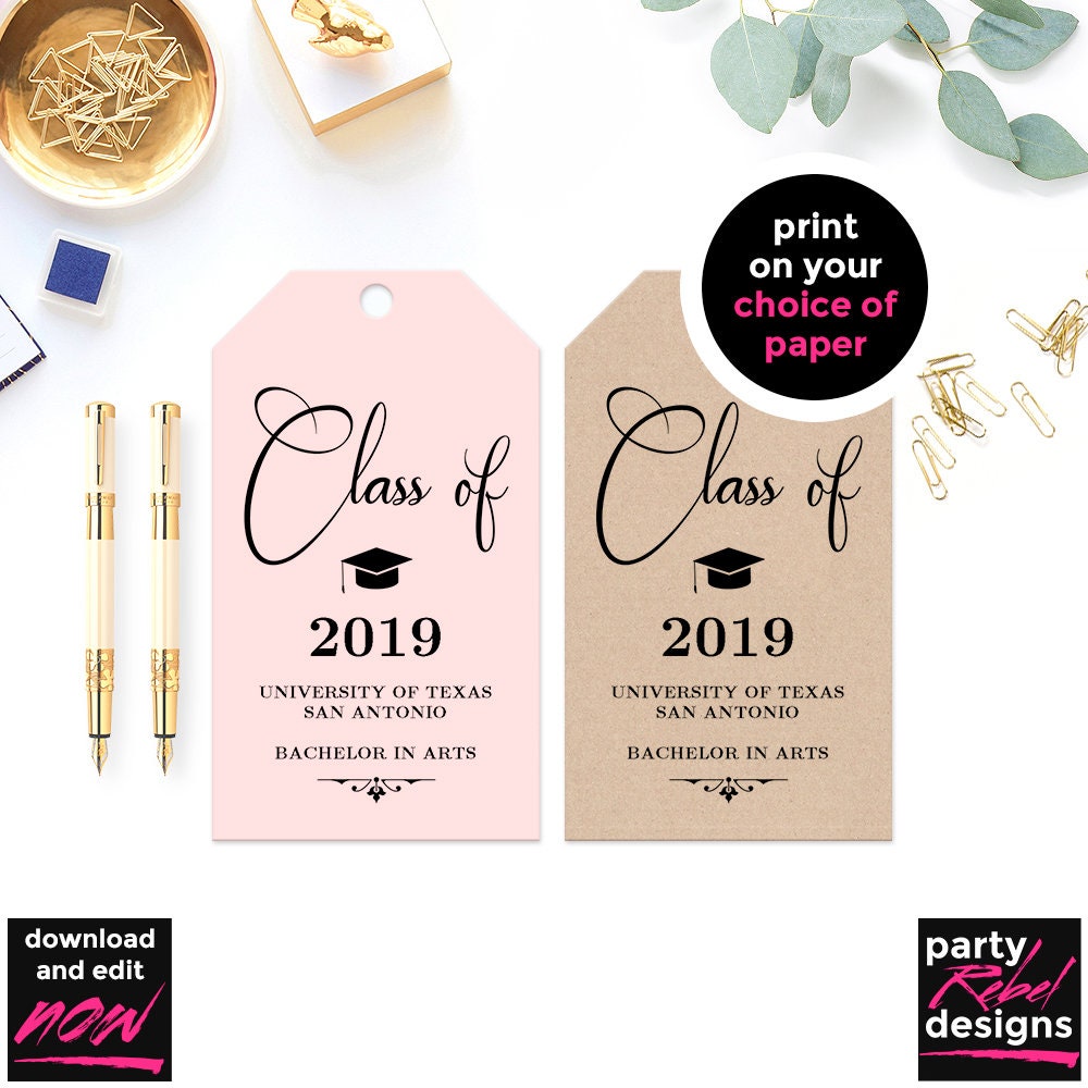 Graduation Tags Black Printable Graduation Tags Graduation - Etsy