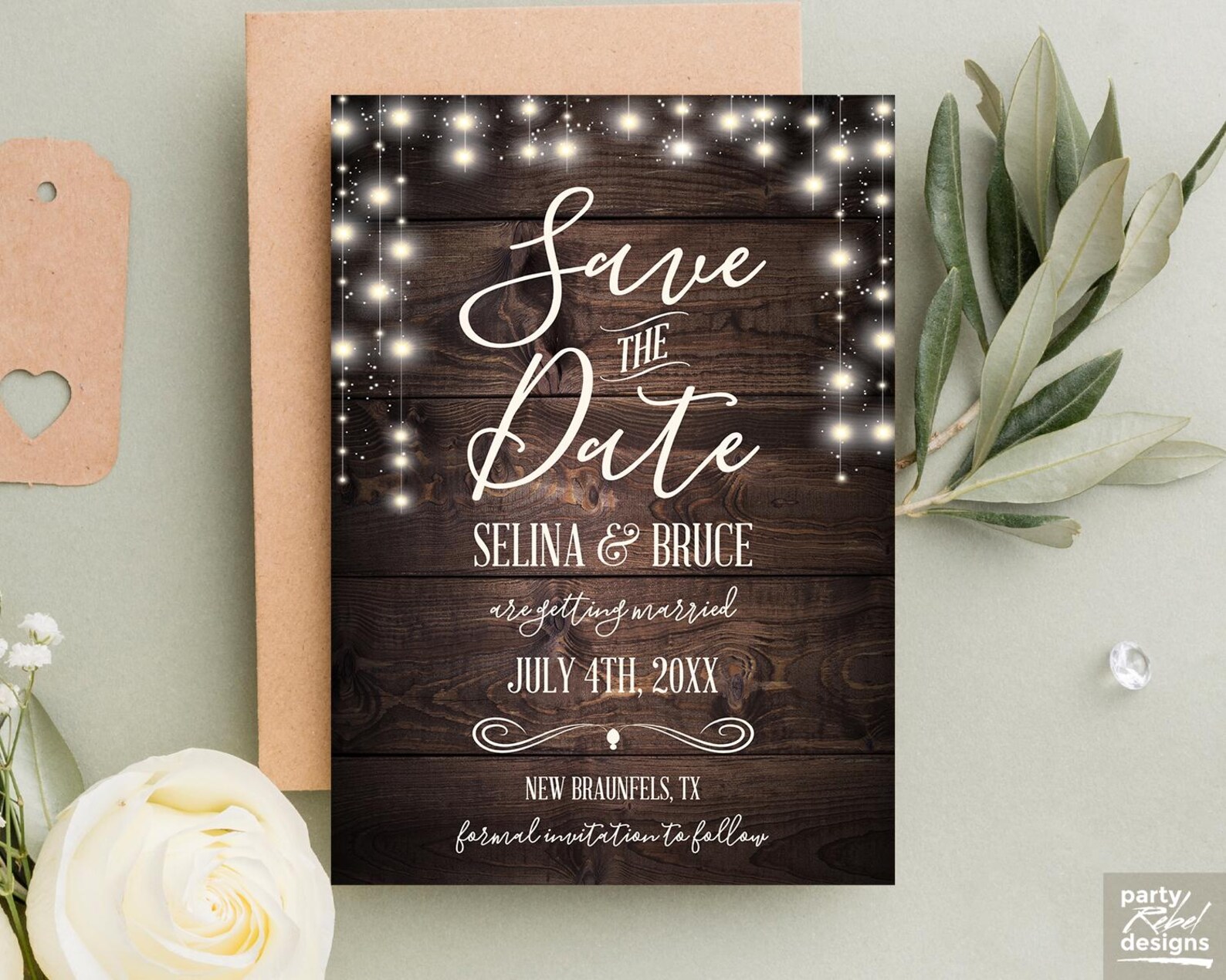Rustic Wood Save the Date Invitation Editable Instant Download Template ...