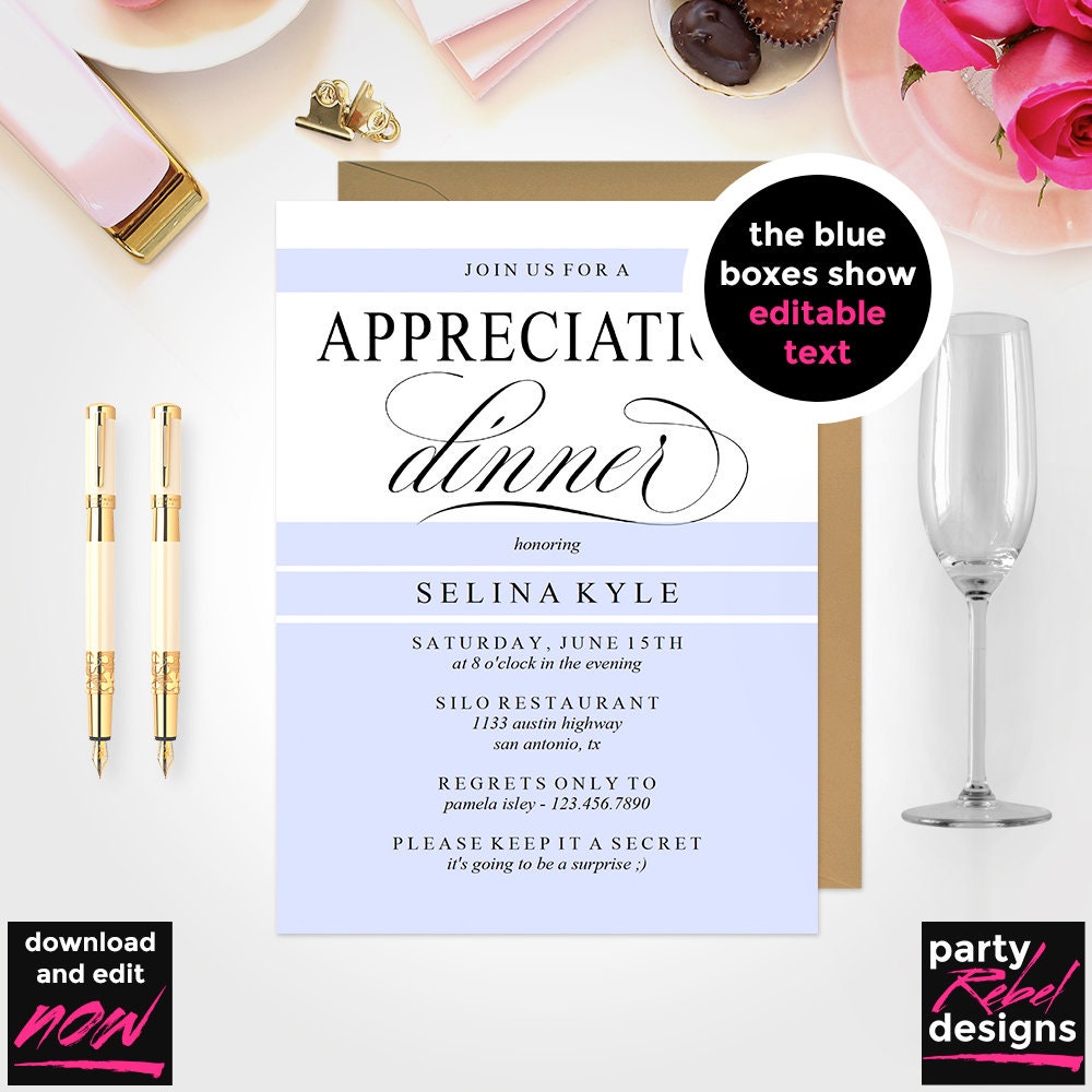 Appreciation Dinner Invitation Printable Template Etsy Appreciation Dinner Invitation Printable Template Etsy